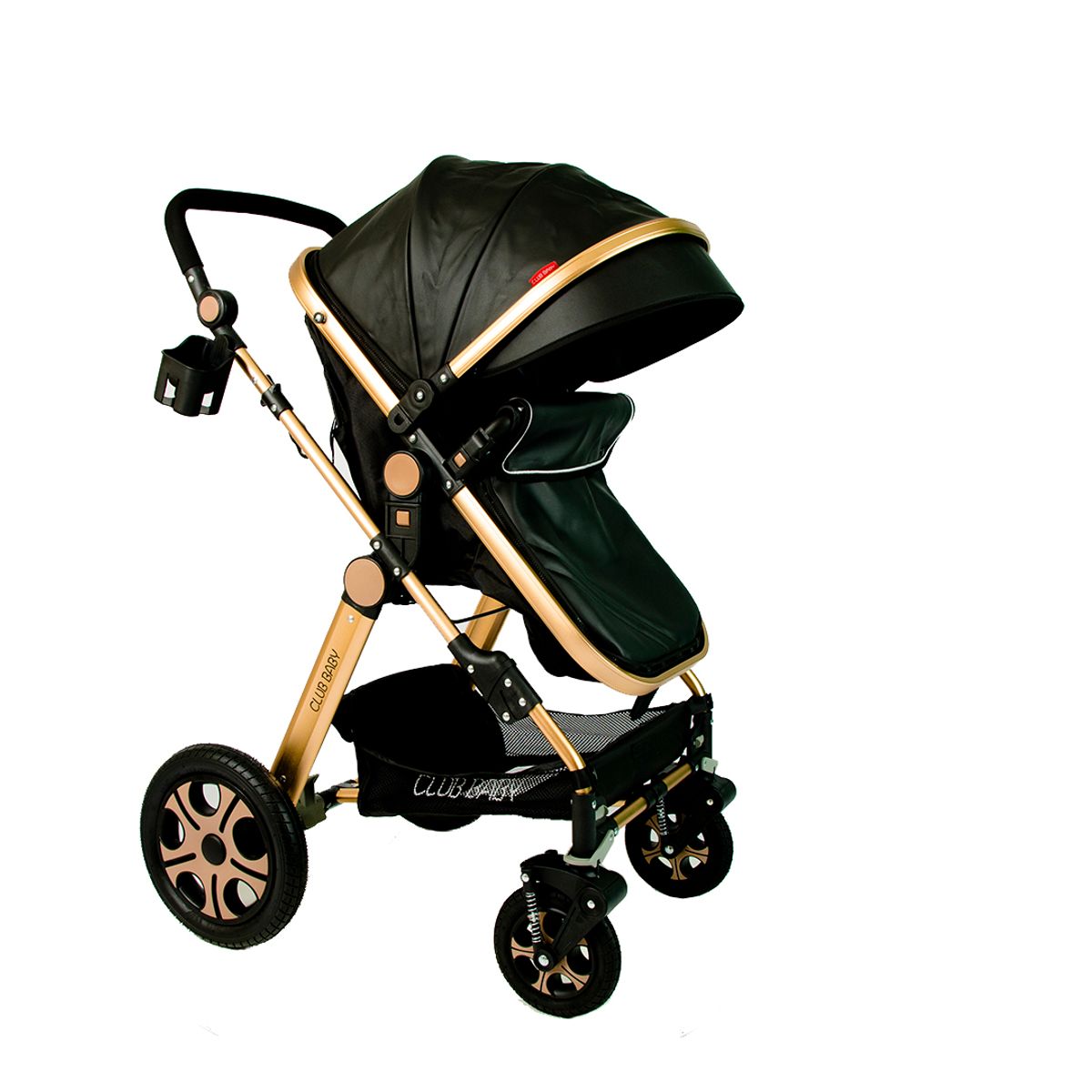 Carrinho de Bebê Club Baby Dourado 2 em 1 Preto | Carrinho de Bebê Club ...