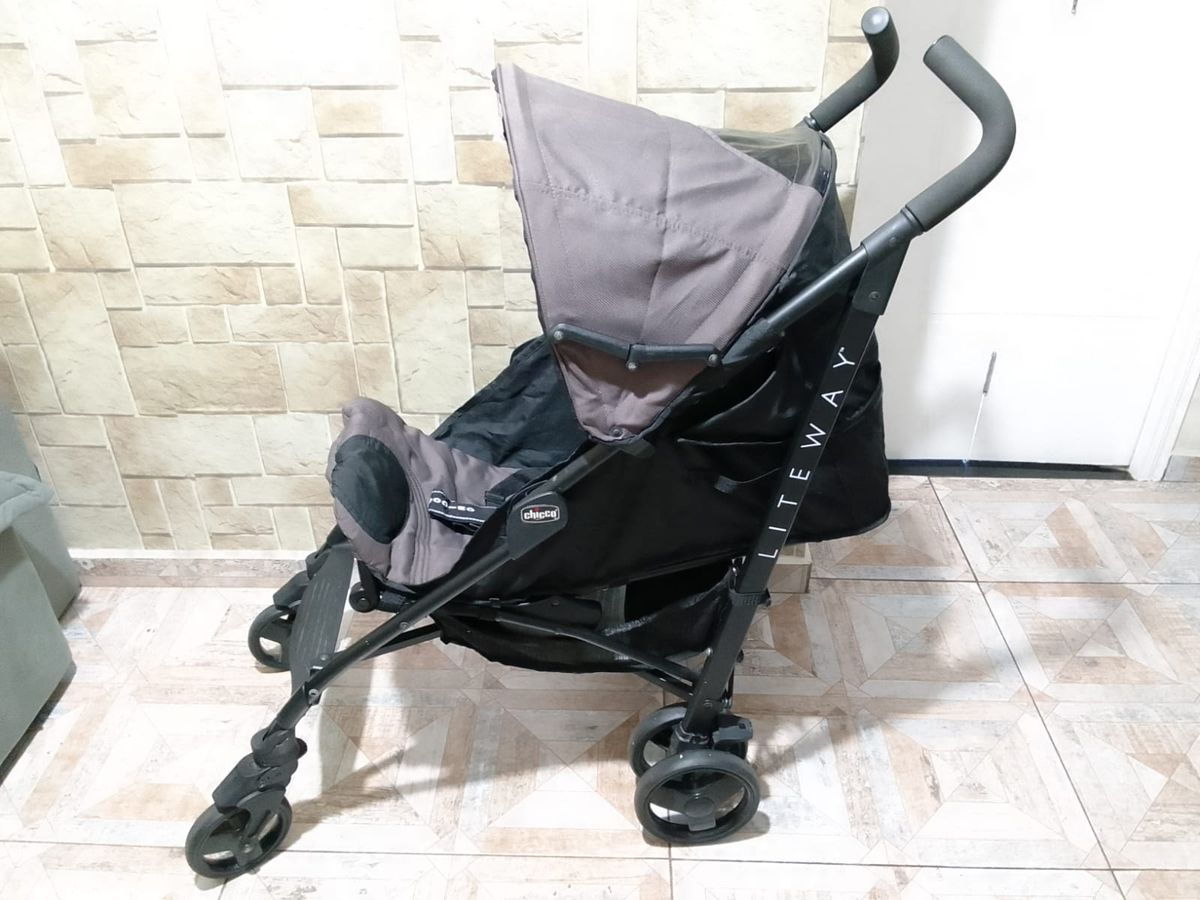 Carrinho de Bebê Compacto Orig. Chicco Lite Way Preto/cinza | Carrinho ...