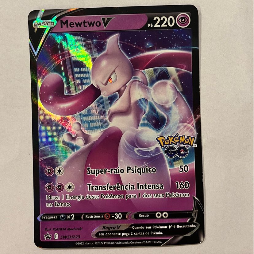 Carta Mewtwo V Original Pokémon Go | Brinquedo Copag Usado 87468717 ...