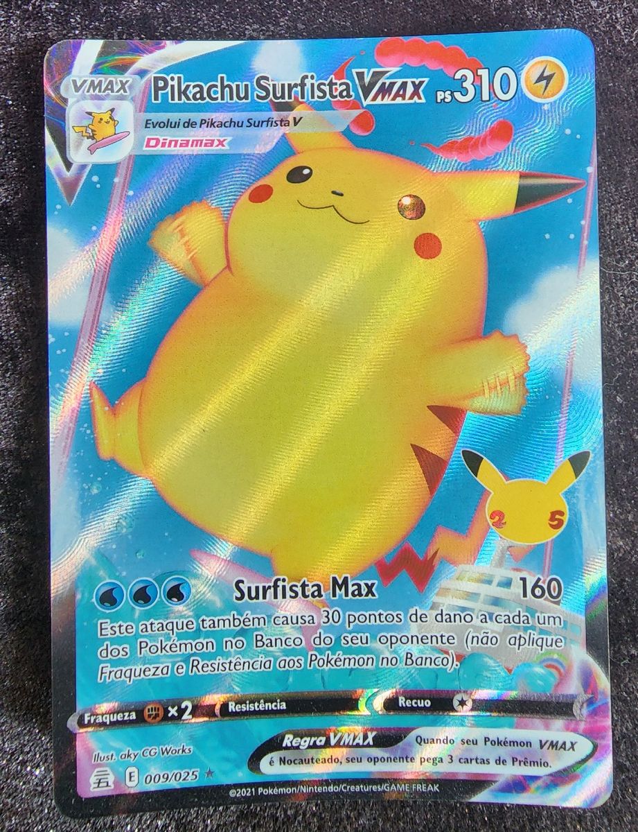 Carta Pikachi Surfista Vmax | Produto Masculino Usado 80209352 | enjoei
