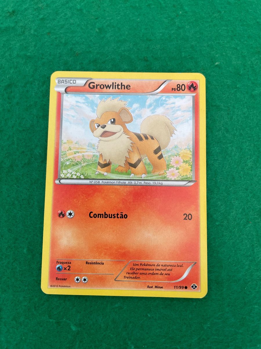 Carta Pokémon Growlithe - Mizue | Produto Vintage e Retro Pokémon Usado ...