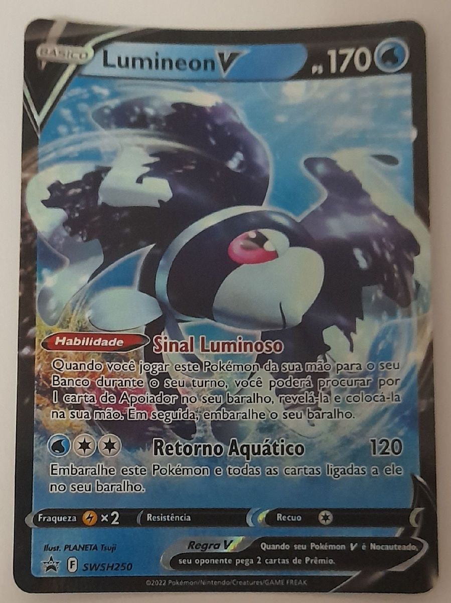 Carta Pokémon Lumineon V | Livro Pokémon Nunca Usado 78756134 | enjoei
