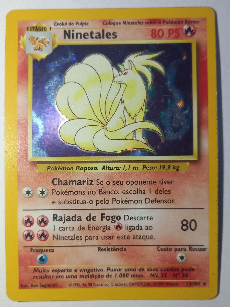 Carta Pokémon | Ninetales | Filme e Série Pokémon Usado 79787608 | enjoei