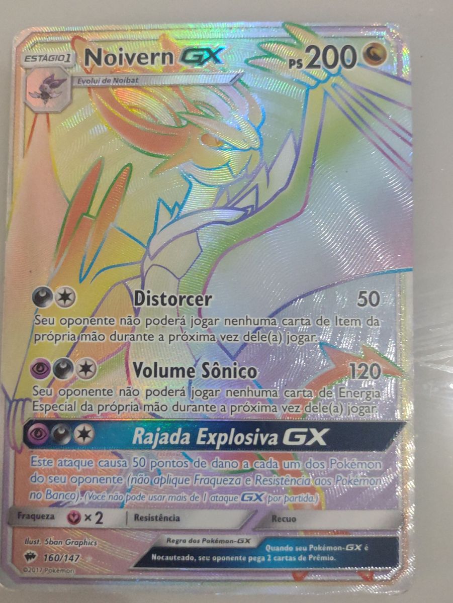 Carta Pokemon Noivern Gx Rainbow | Brinquedo Pokemon Usado 73740958 ...