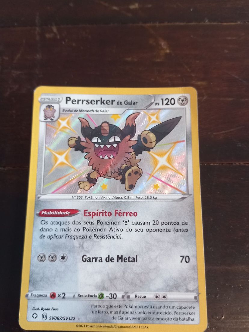 Carta Pokémon Perrserker Dr Galar Shiny | Brinquedo Pokémon Usado ...