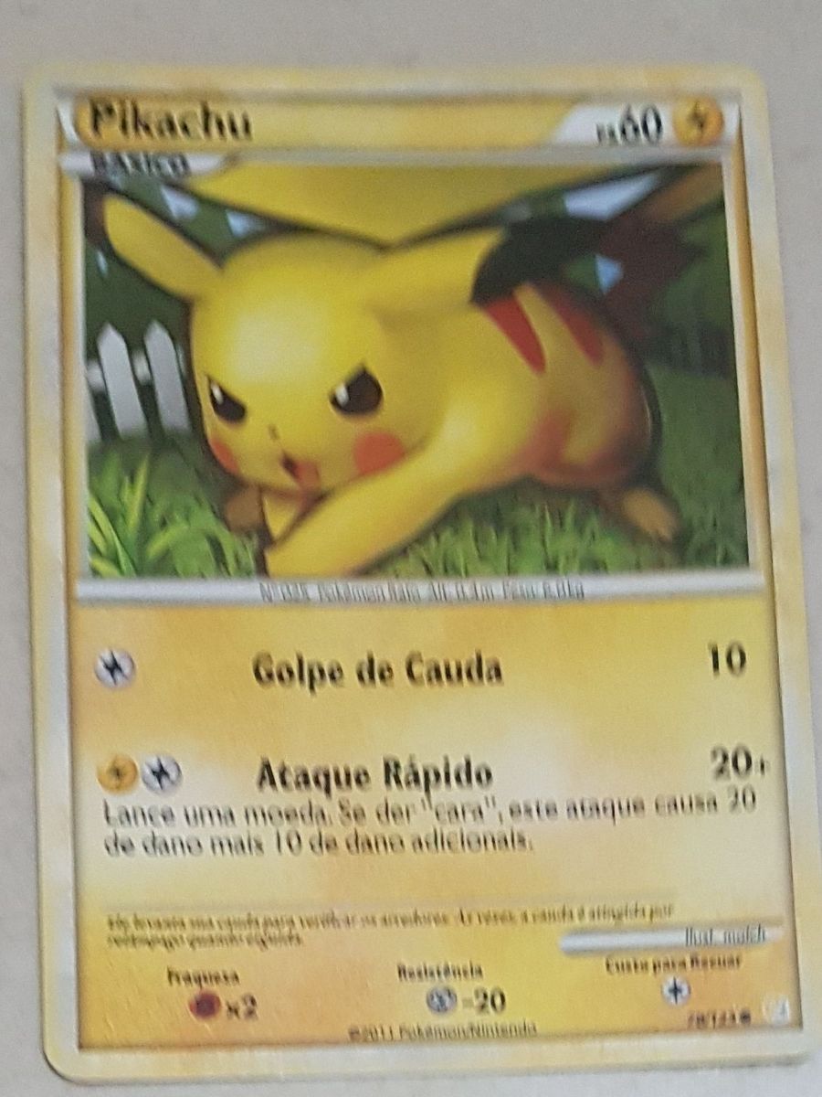 Carta Pokemon Pikachu Antiga | Produto Masculino Copag Usado 79694113 ...