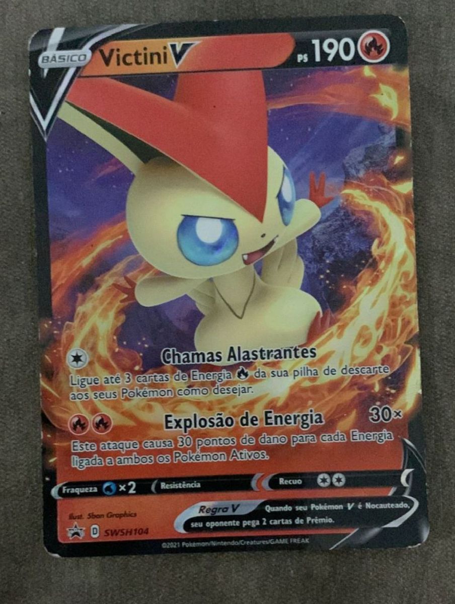 Carta Pokémon Victini-v Original | Jogo de Computador Pokemon Usado ...