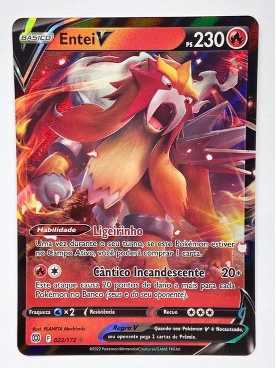 Carta Rara 022/172 Pokémon Tcg Original Copag Card Entei V Full Art ...