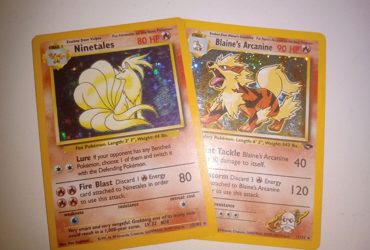 Cartas Arcanine e Ninetales Raras e Antigas | Brinquedo Copag Usado ...