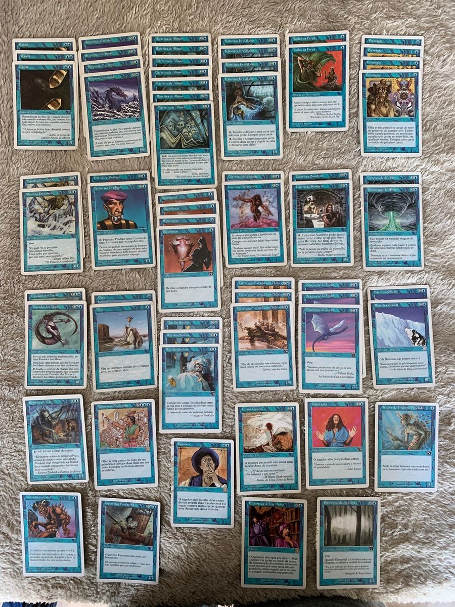 Cartas de Magic The Gathering - 5a e 6a Edição Cor Azul | Jogo de ...