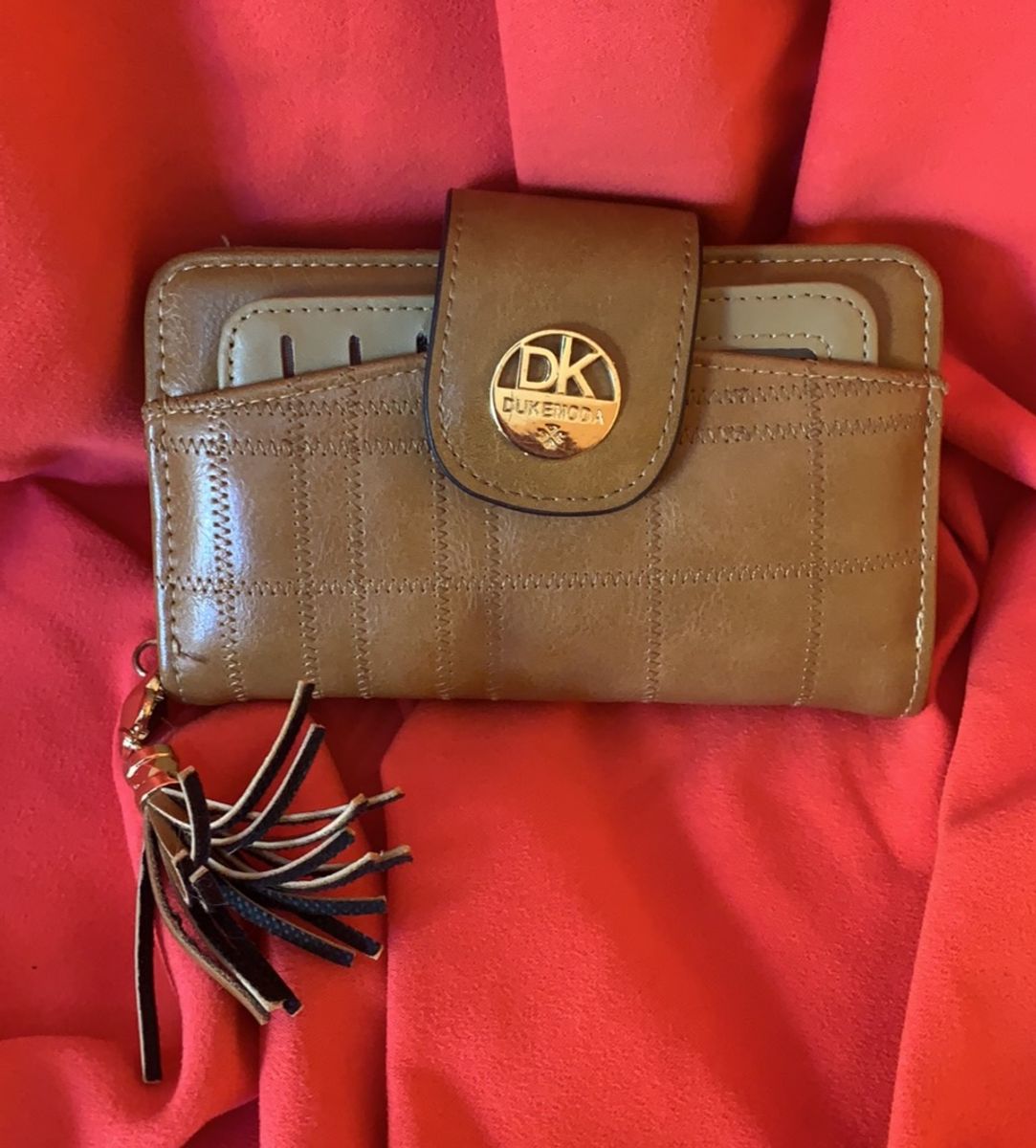 Carteira Couro Marrom/areia | Carteira Feminina Duke Moda Usado ...
