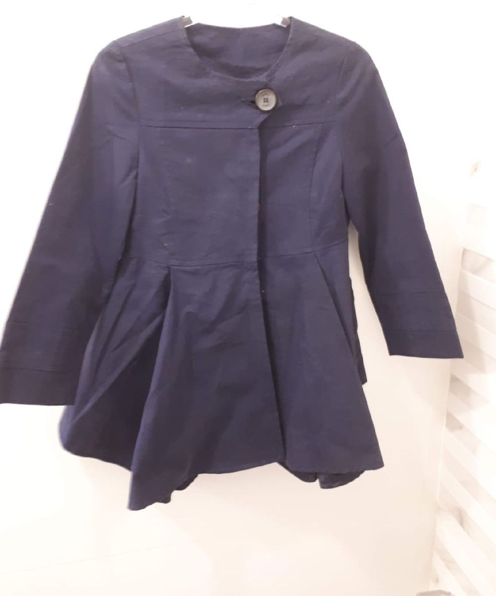 Casaco Azul Marinho Zara Girl Rodado com Botão, Forro Interno, Estilo Marinheira. 3-4t, Semi ...