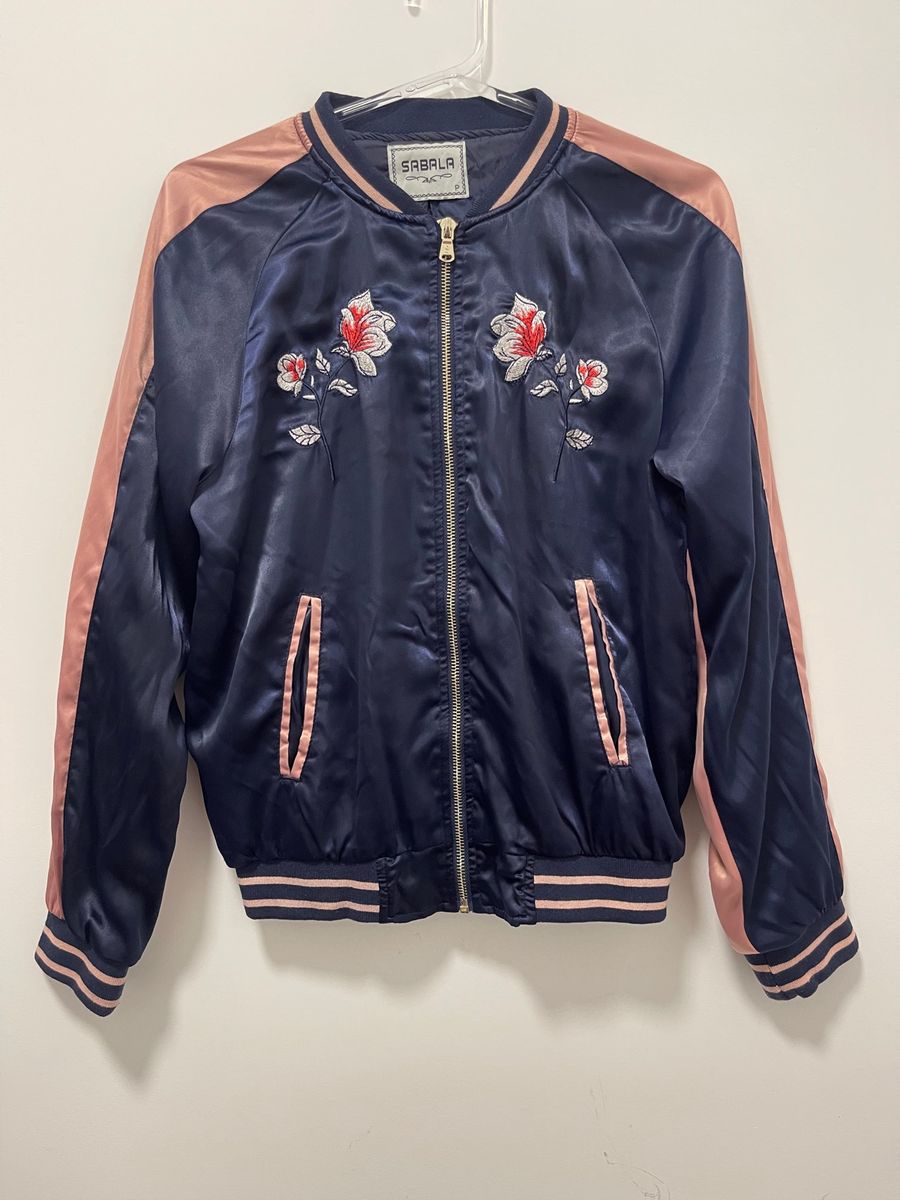 Casaco Bomber Azul e Rosa | Blusa Feminina Sabala Usado 91295836 | enjoei