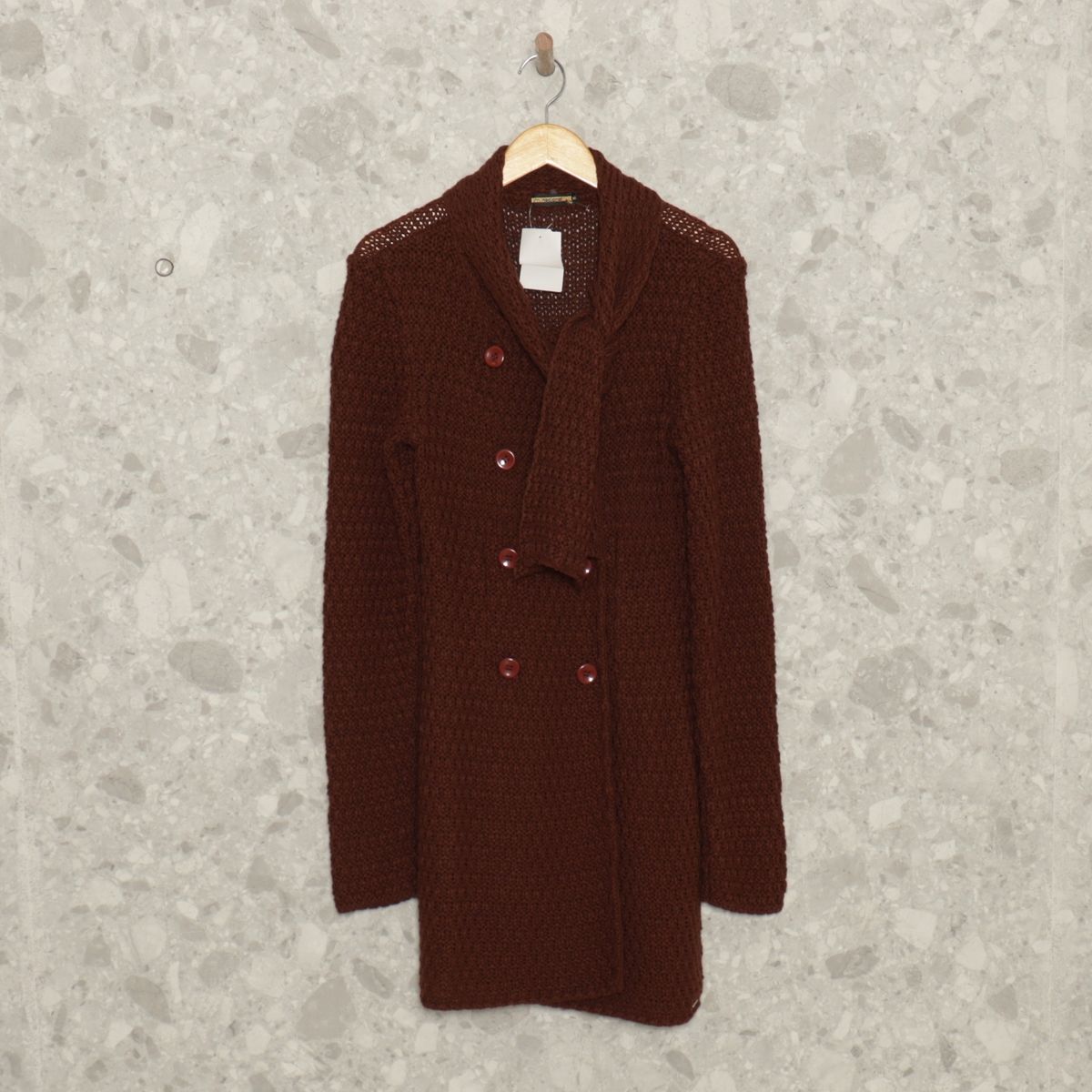 Casaco Caban Tricot Marrom M Nacional | Casaco Feminino M Nacional ...