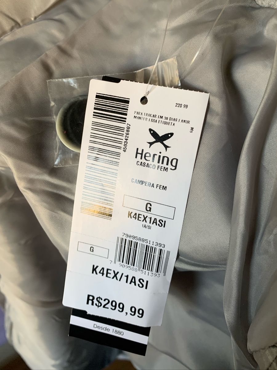 Casaco Campera Hering Cinza | Casaco Feminino Hering Nunca Usado ...