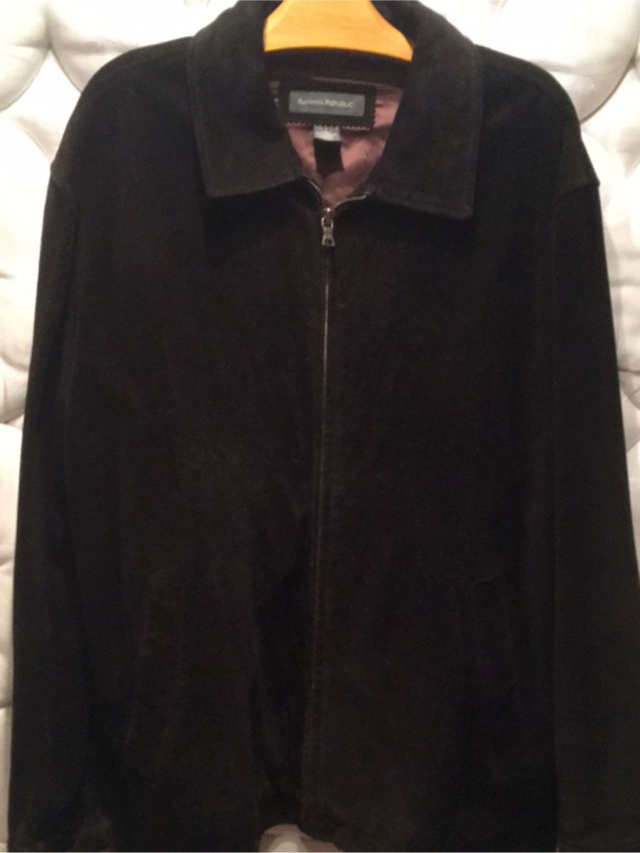 Casaco Couro Marrom Escuto | Casaco Masculino Banana Republic Usado ...