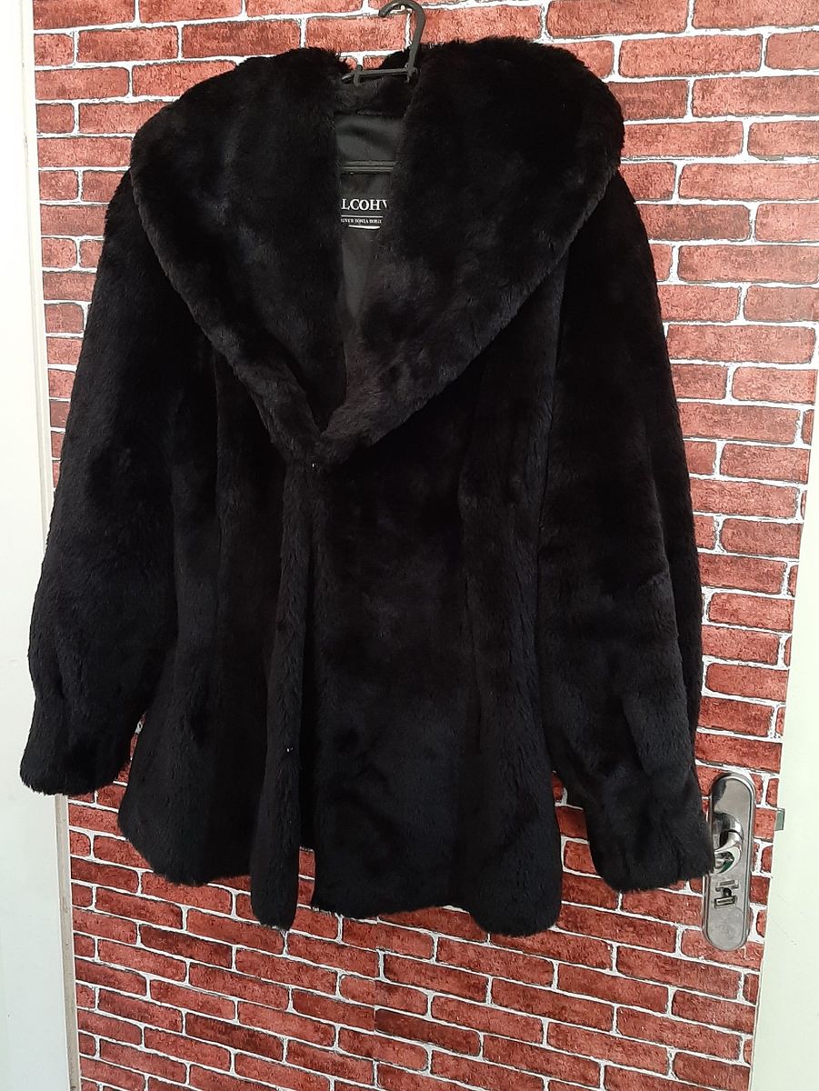 Casaco de Pele Sintética Gola Alta | Casaco Feminino Alchova Usado 42256247 | enjoei