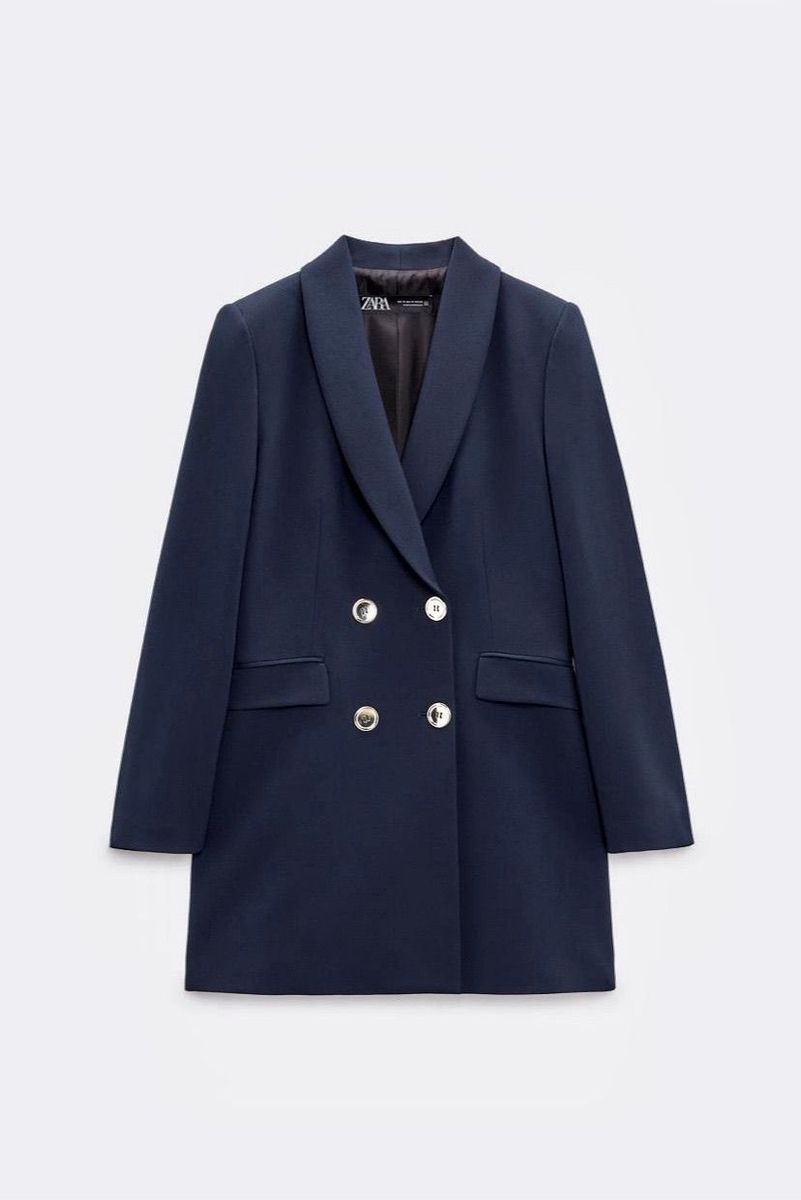 Casaco Estilo Fraque Azul Marinho - Zara - Tam S - Novo com Etiqueta ...