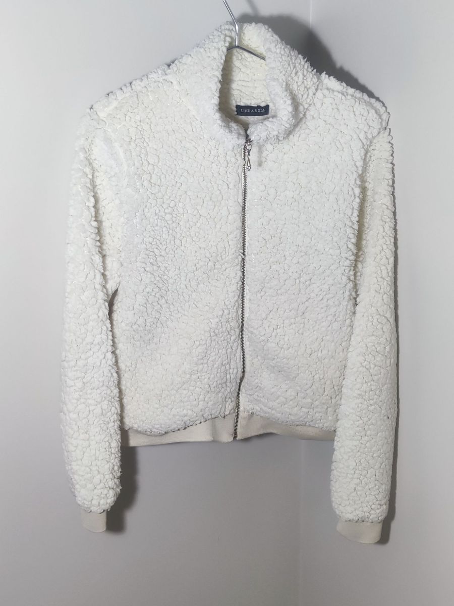 Casaco Fofinho Off White | Casaco Feminino Usado 68501178 | enjoei
