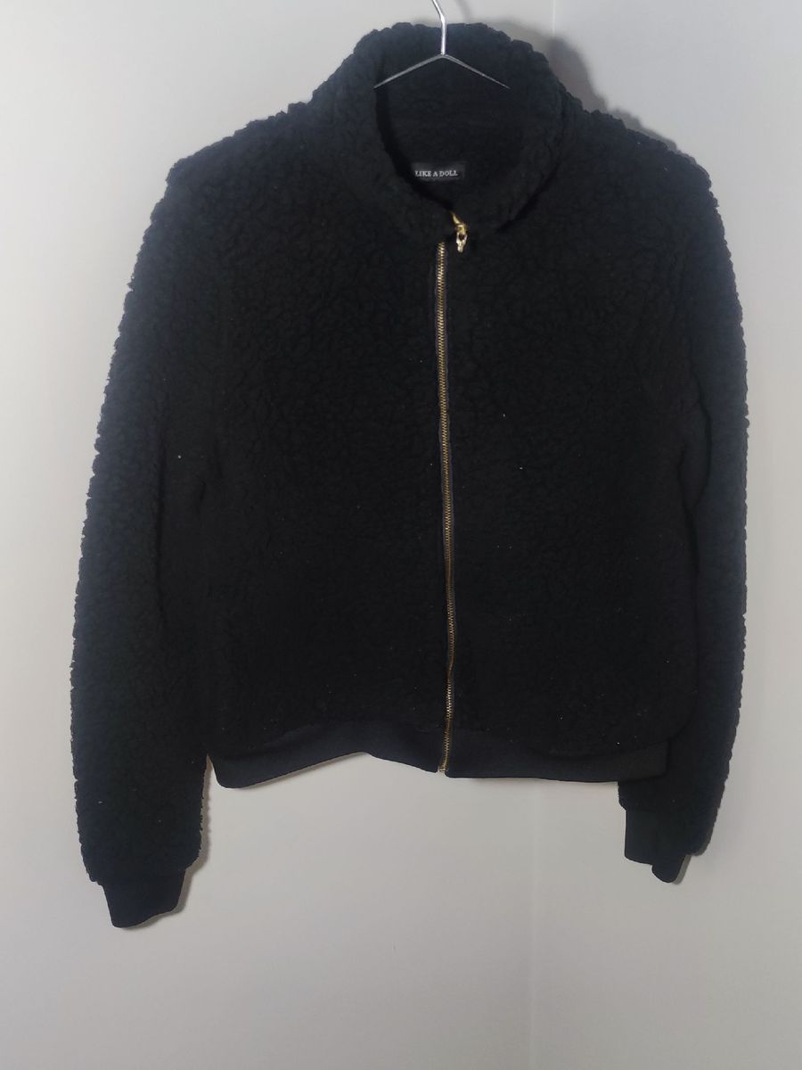 Casaco Fofinho Preto | Casaco Feminino Usado 68501194 | enjoei