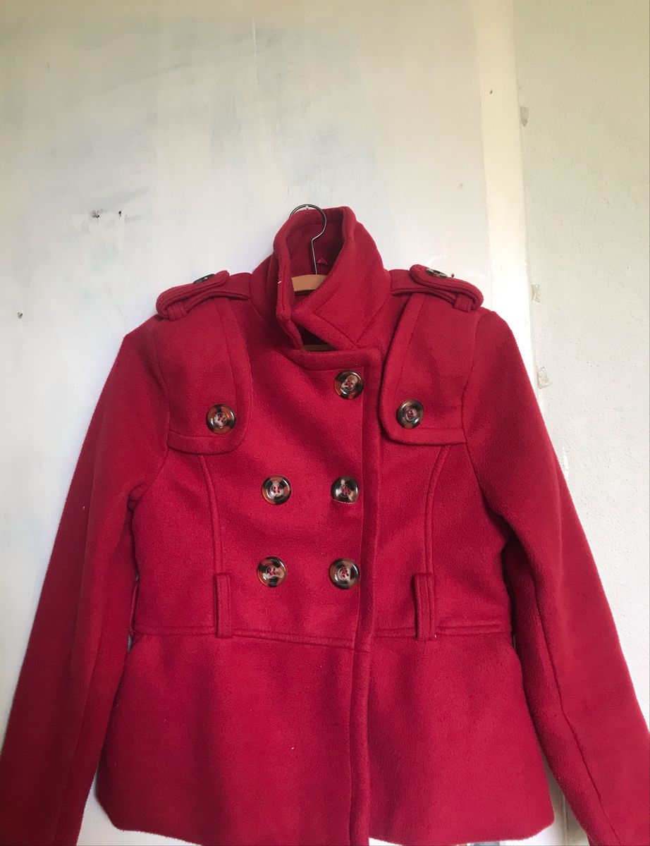 Casaco Fofinho Vermelho | Casaco Feminino Usado 66325381 | enjoei