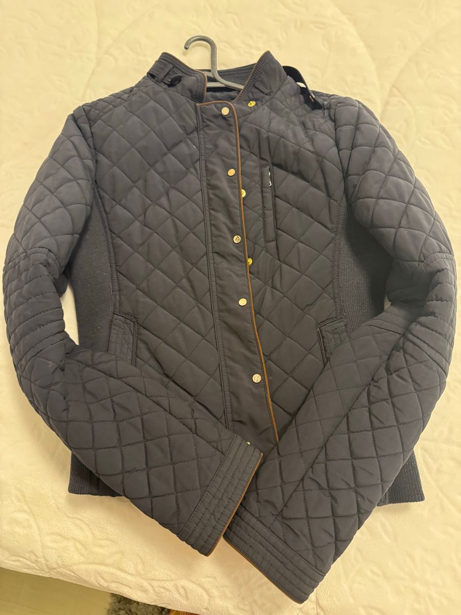 Casaco Fofinho Zara - Azul Marinho - Tam M | Casaco Feminino Zara Usado ...