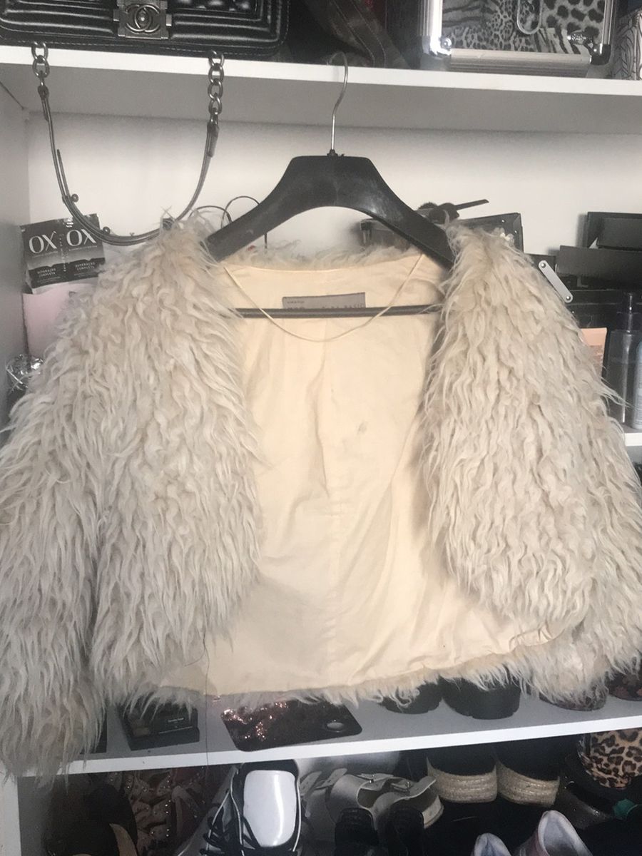 Casaco Pele Fake Zara | Casaco Feminino Zara Usado 35386552 | enjoei