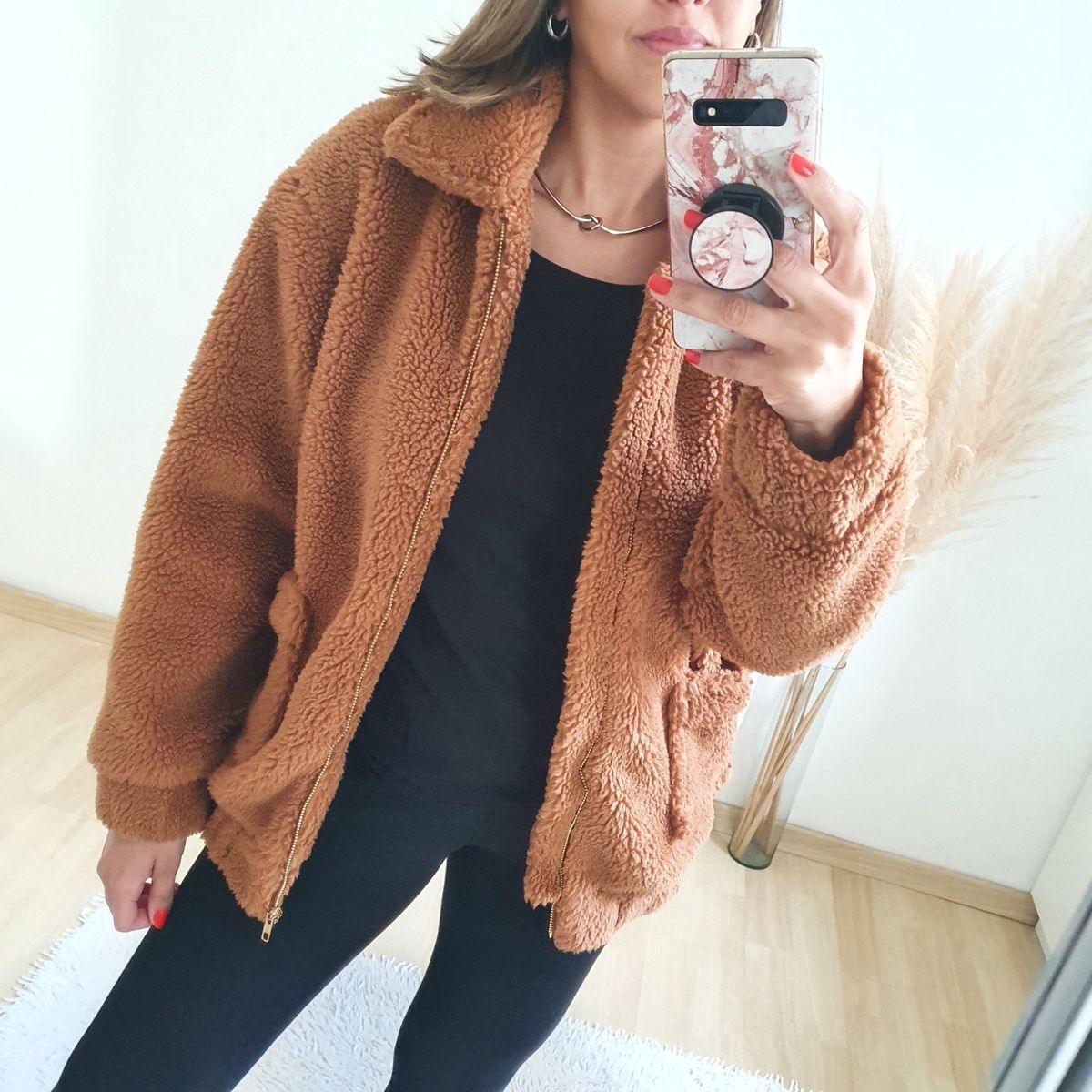 Casaco Teddy Oversized P | Casaco Feminino Monaisha Nunca Usado ...