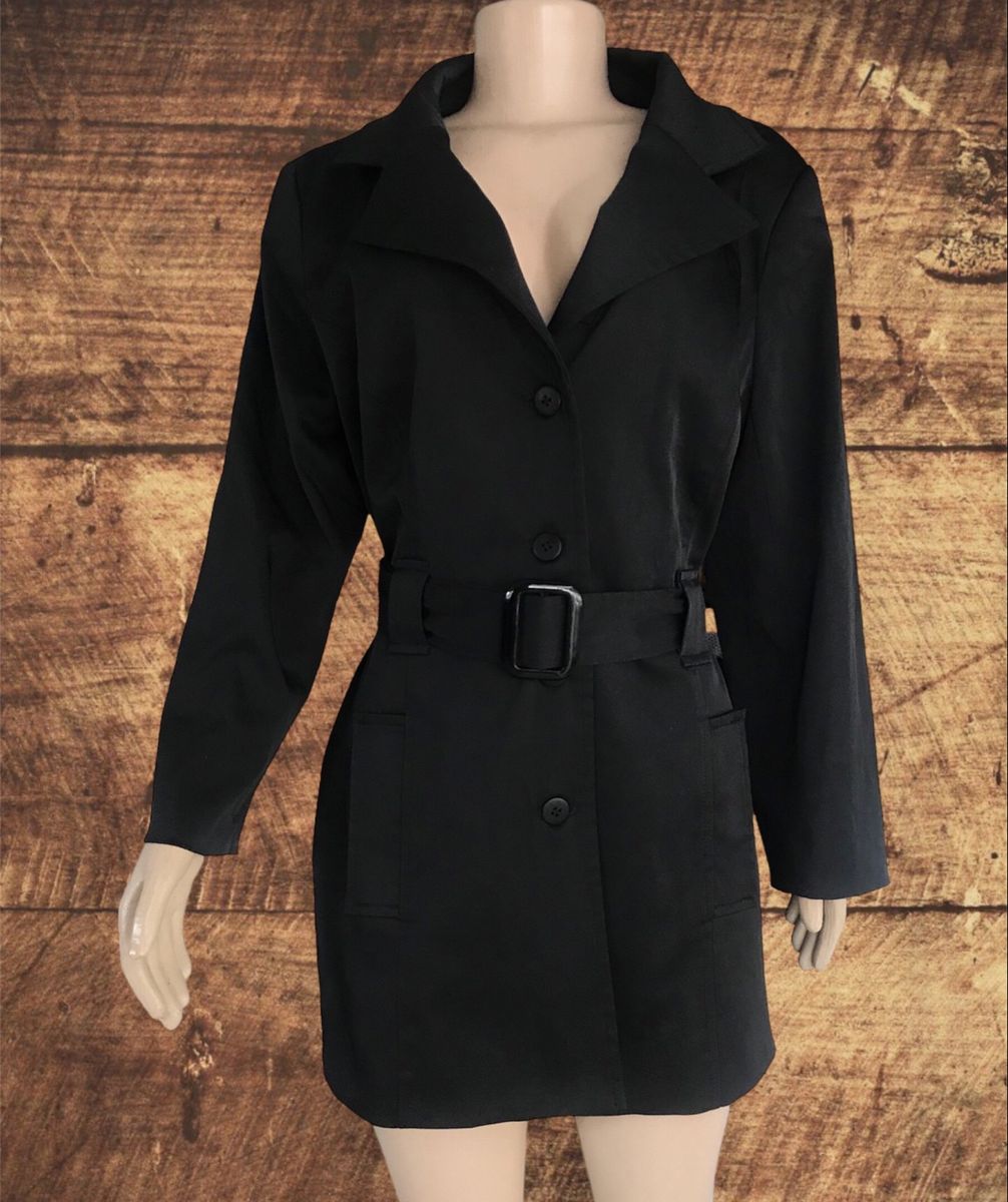 Casaco Trench Coat Preto G Heckel Verri | Casaco Feminino Heckel Verri ...