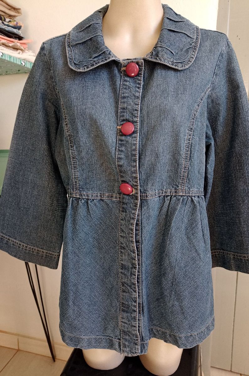 Casaquinho Meia Estação Jeans | Casaco Feminino Marfinno Usado 87435827 ...