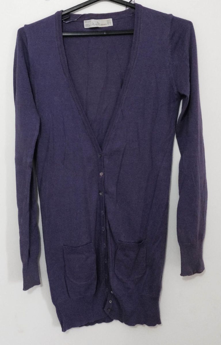 Casaquinho Zara Longo Roxo | Casaco Feminino Zara Usado 2383300 | enjoei