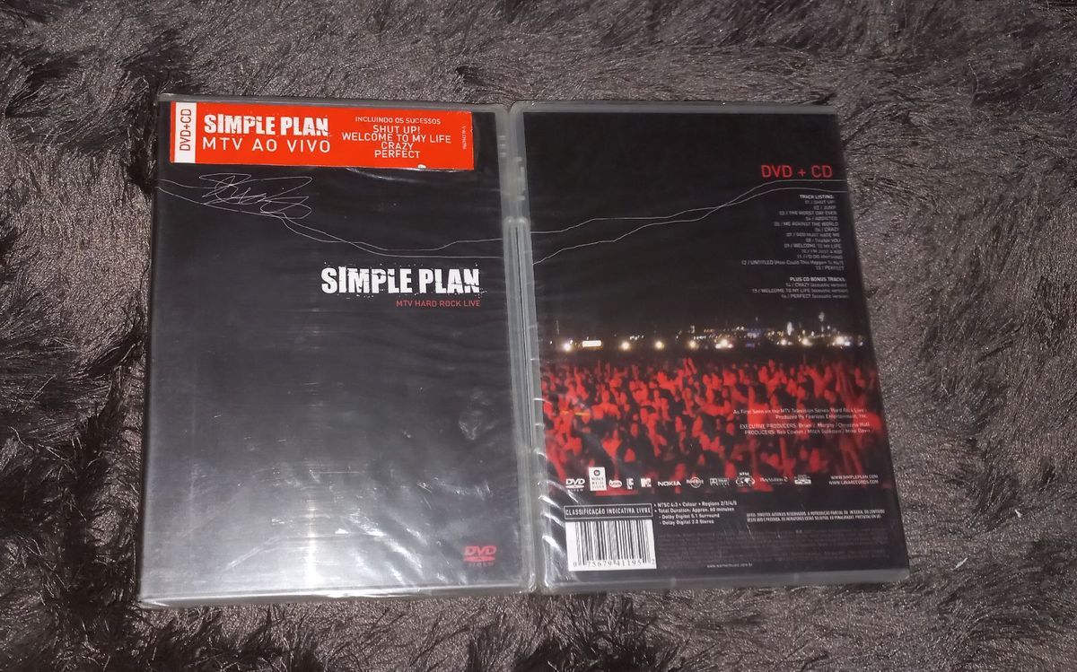 Cd + Dvd Simple Plan - Mtv Ao Vivo | Filme e Série Dvd Nunca Usado ...