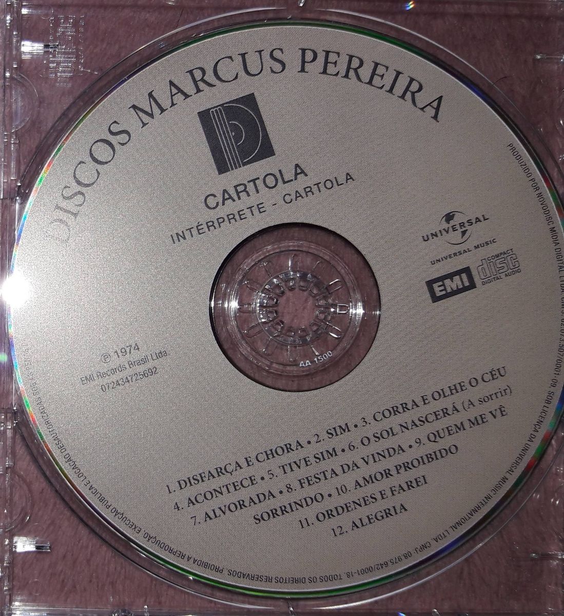 Cd Original Cartola Discos Marcus Pereira (sem Encartes) | Item de ...