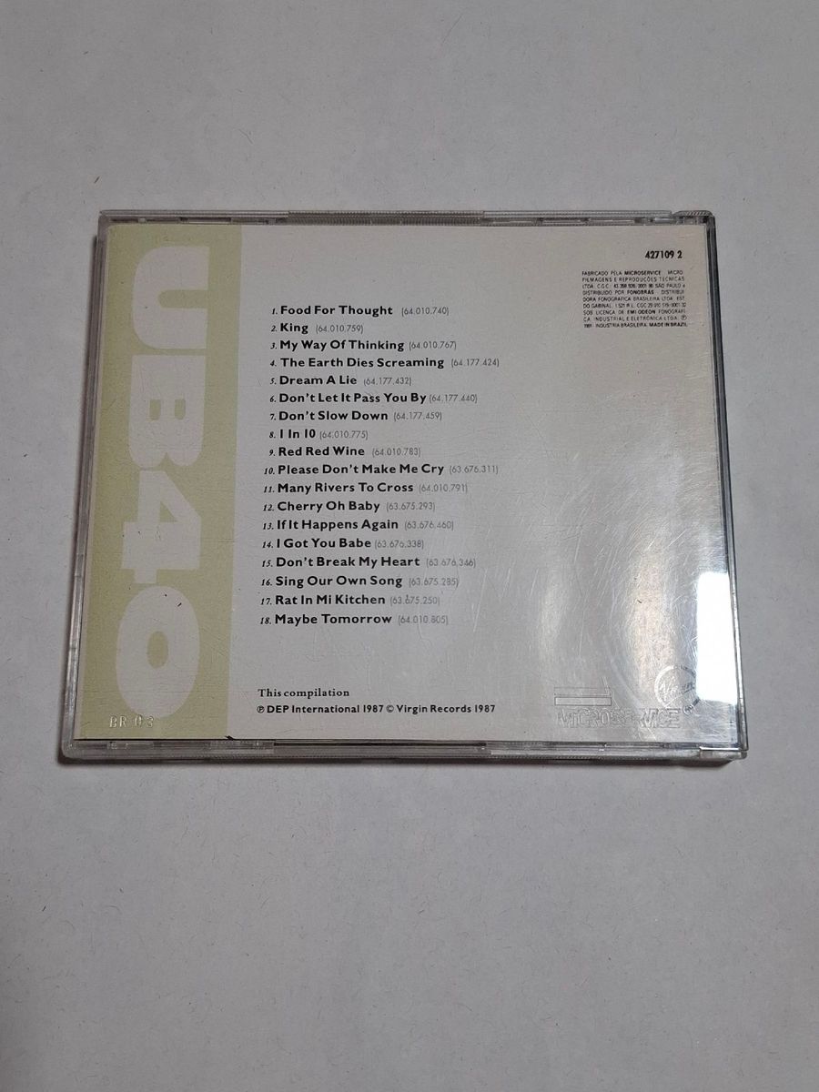 Cd The Best Of Ub40 - Volume One | Item de Música Ub40 Usado 134702197 ...