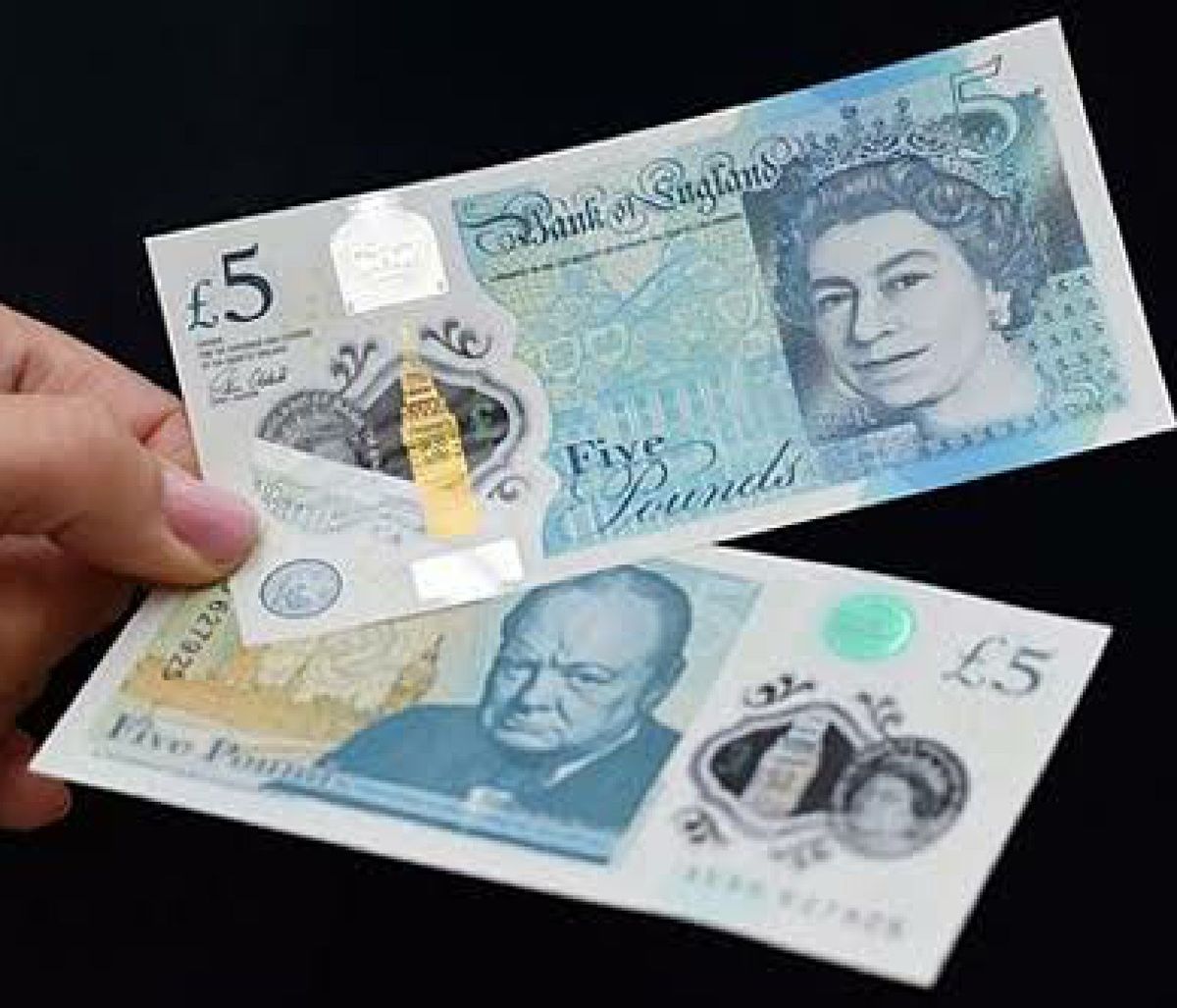 Cédula de 5 Libras Esterlinas (5 £) | Produto Vintage e Retro Libra Esterlina Nunca Usado ...