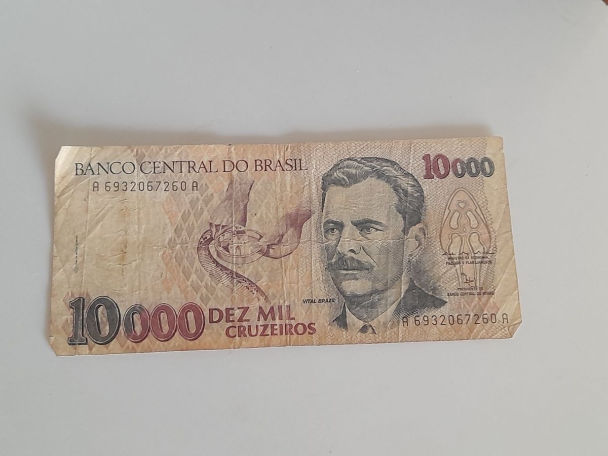 Cédula Nota 10000 Dez Mil Cruzeiros Vital Brazil | Produto Vintage e ...