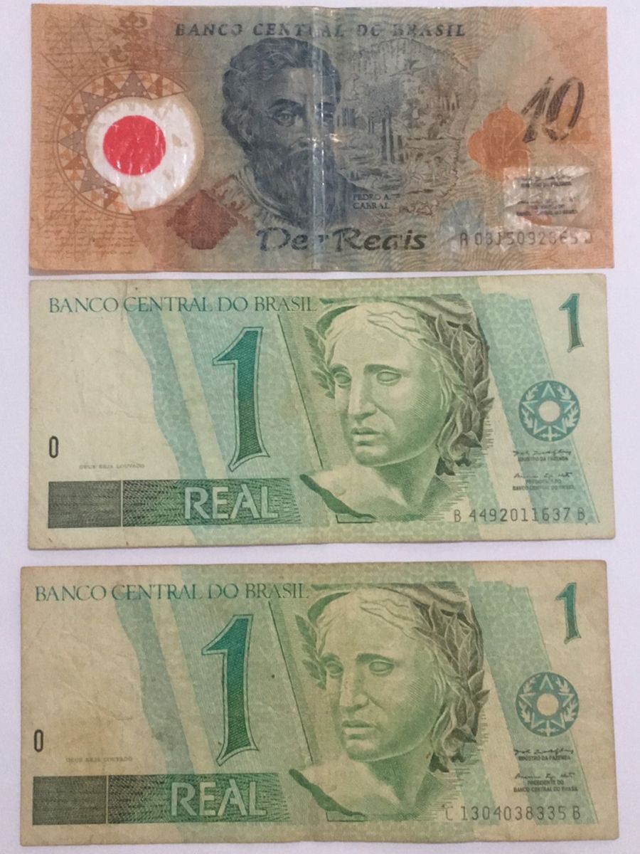 Cédulas Antigas de 1 Real e de 10 Reais | Produto Vintage e Retro Usado ...
