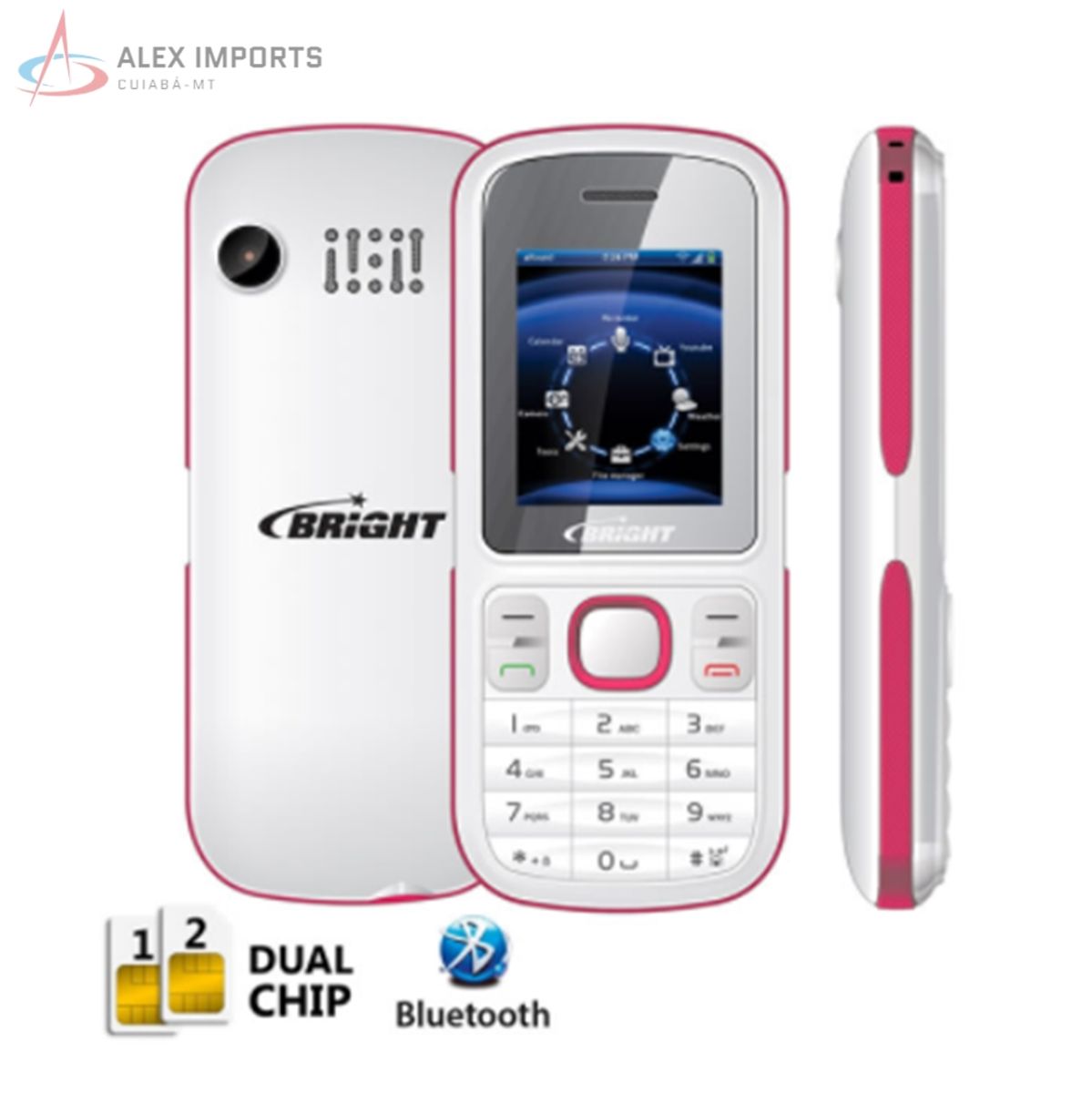 Celular Bright One 2 Chips Tela 1,8 Câmera Desbloqueado | Cacareco Alex ...