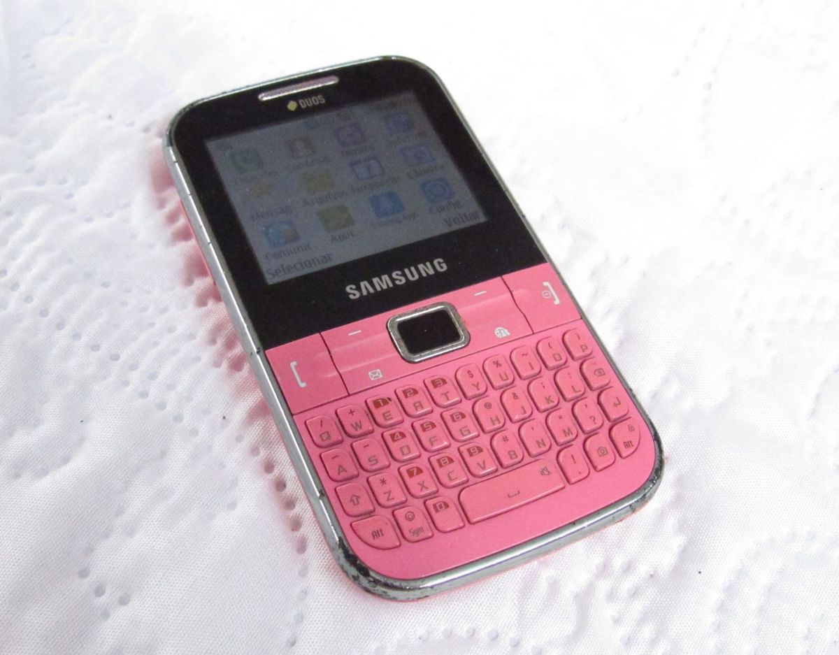 Celular Samsung Chat 222 Duos Rosa Teclado Qwerty Dual Chip | Celular ...