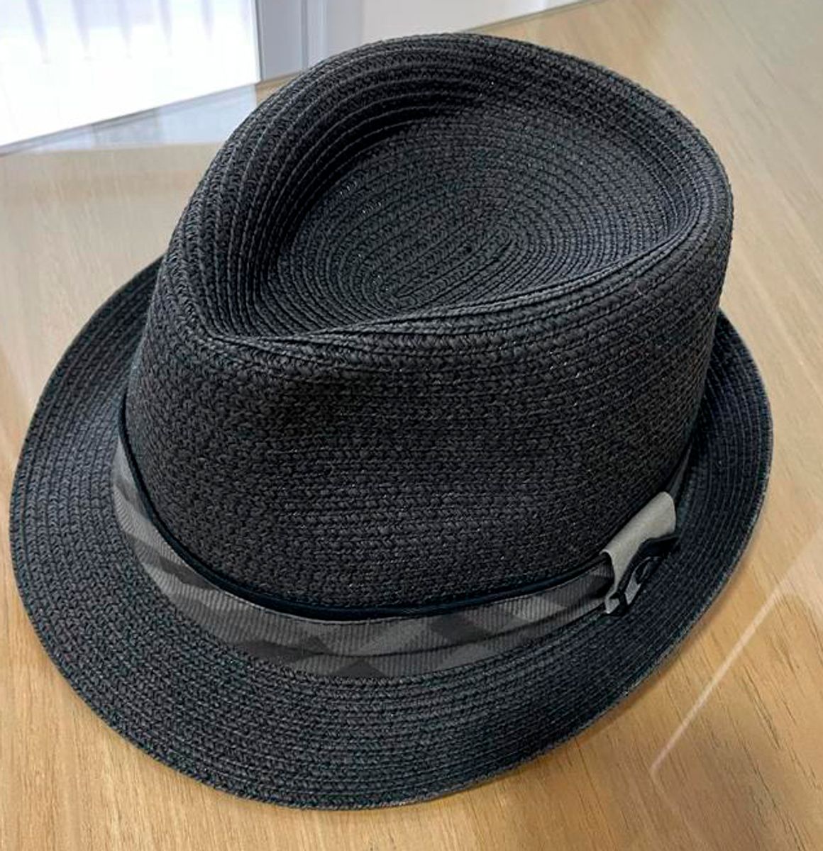 Chapeu Quicksilver Fedora Preto e Cinza Palha Sintética e Celulose ...
