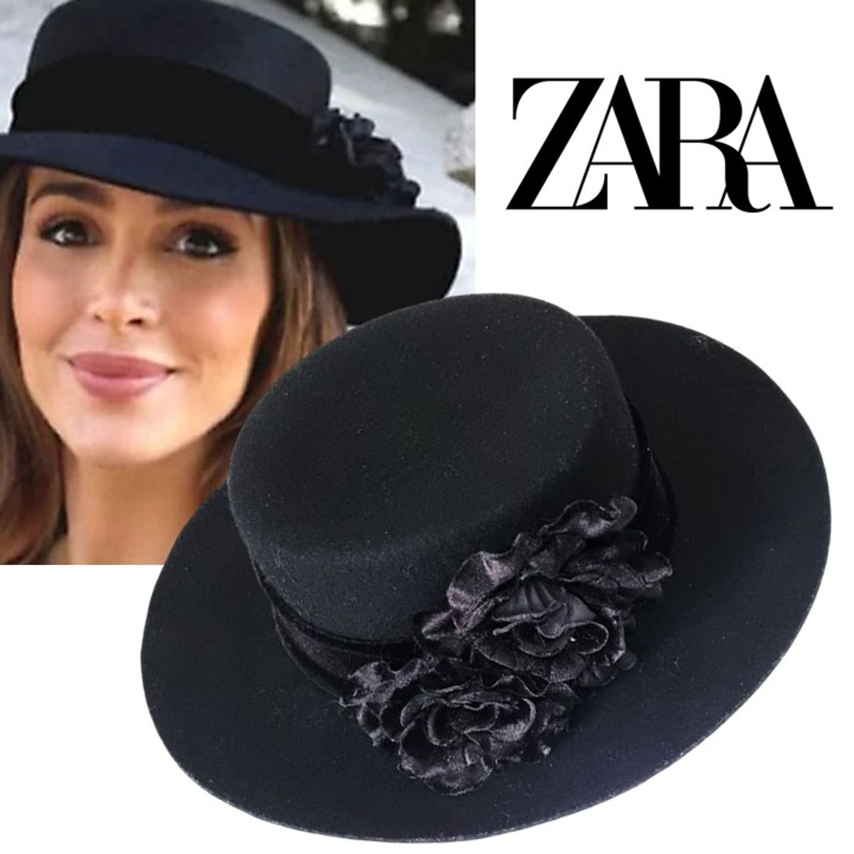Chapéu Zara Lã com Flores | Chapéu Feminino Zara Nunca Usado 104910815 ...