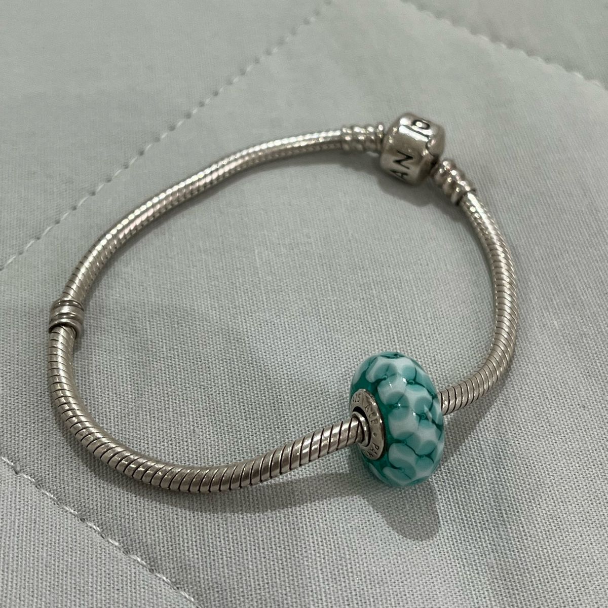 Charm Murano Pandora Verde Água Original | Bijuteria Feminina Pandora ...