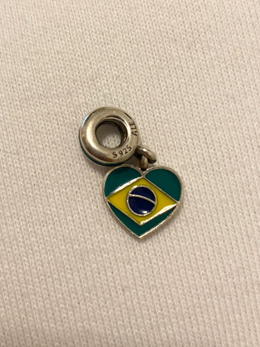 Charm Pandora Bandeira do Brasil | Jóia Feminina Pandora Nunca Usado ...