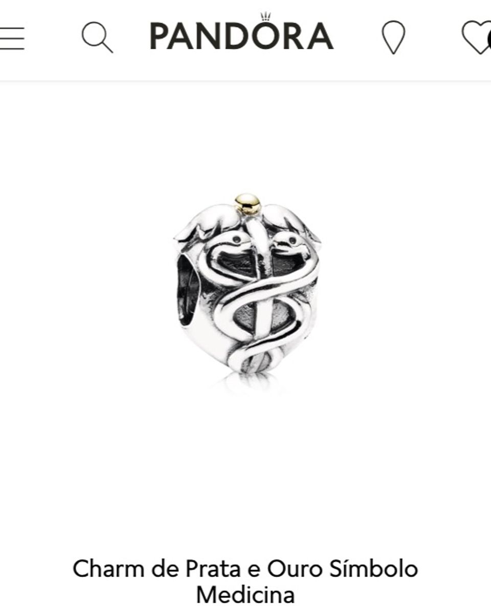Charm Pandora Símbolo Medicina Original | Jóia Feminina Pandora Nunca ...