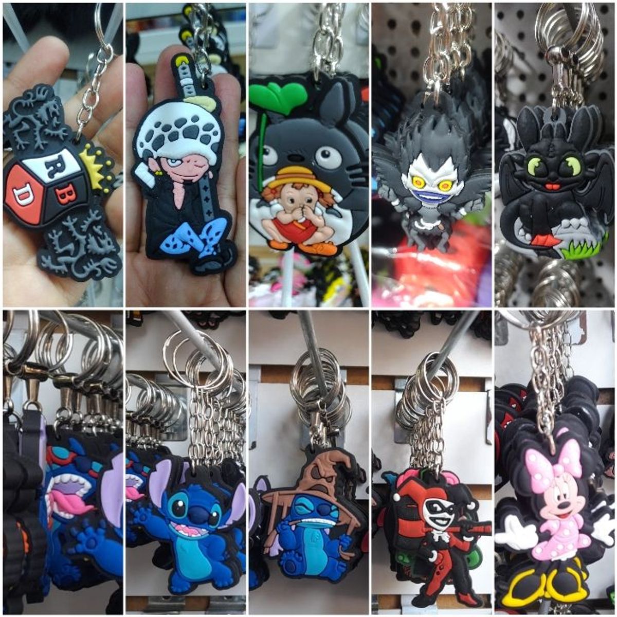 Chaveiro One Piece, Naruto, Death Note, Demon Slayer, Stitch, Groot ...
