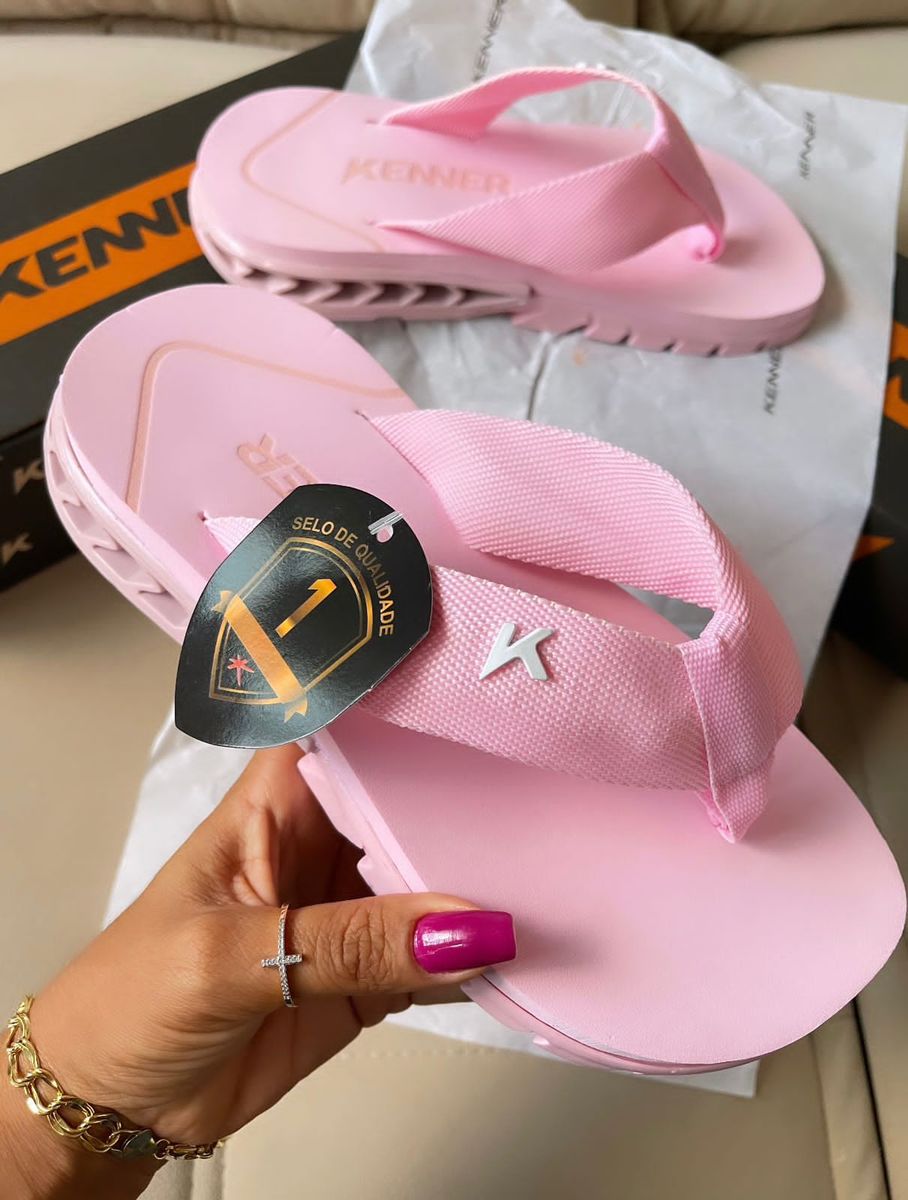 Chinelo Kenner Candy Rosa | Rasteira Feminina Mj Store Nunca Usado ...