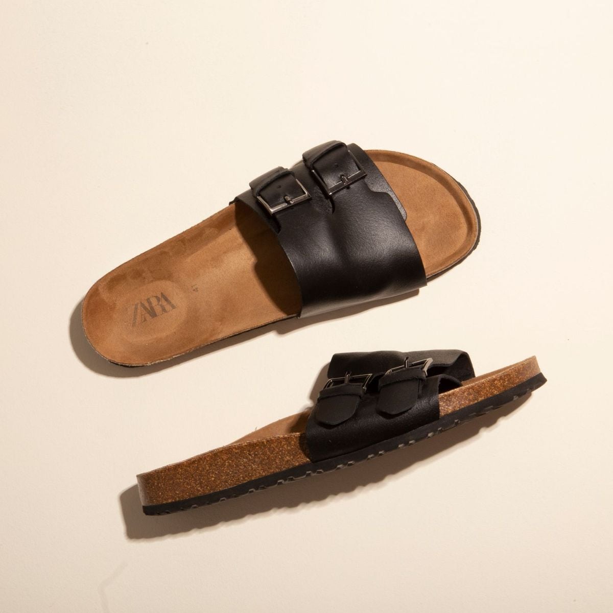 Chinelo Slider Zara Couro | Sandália Masculina Zara Usado 39323731 | enjoei