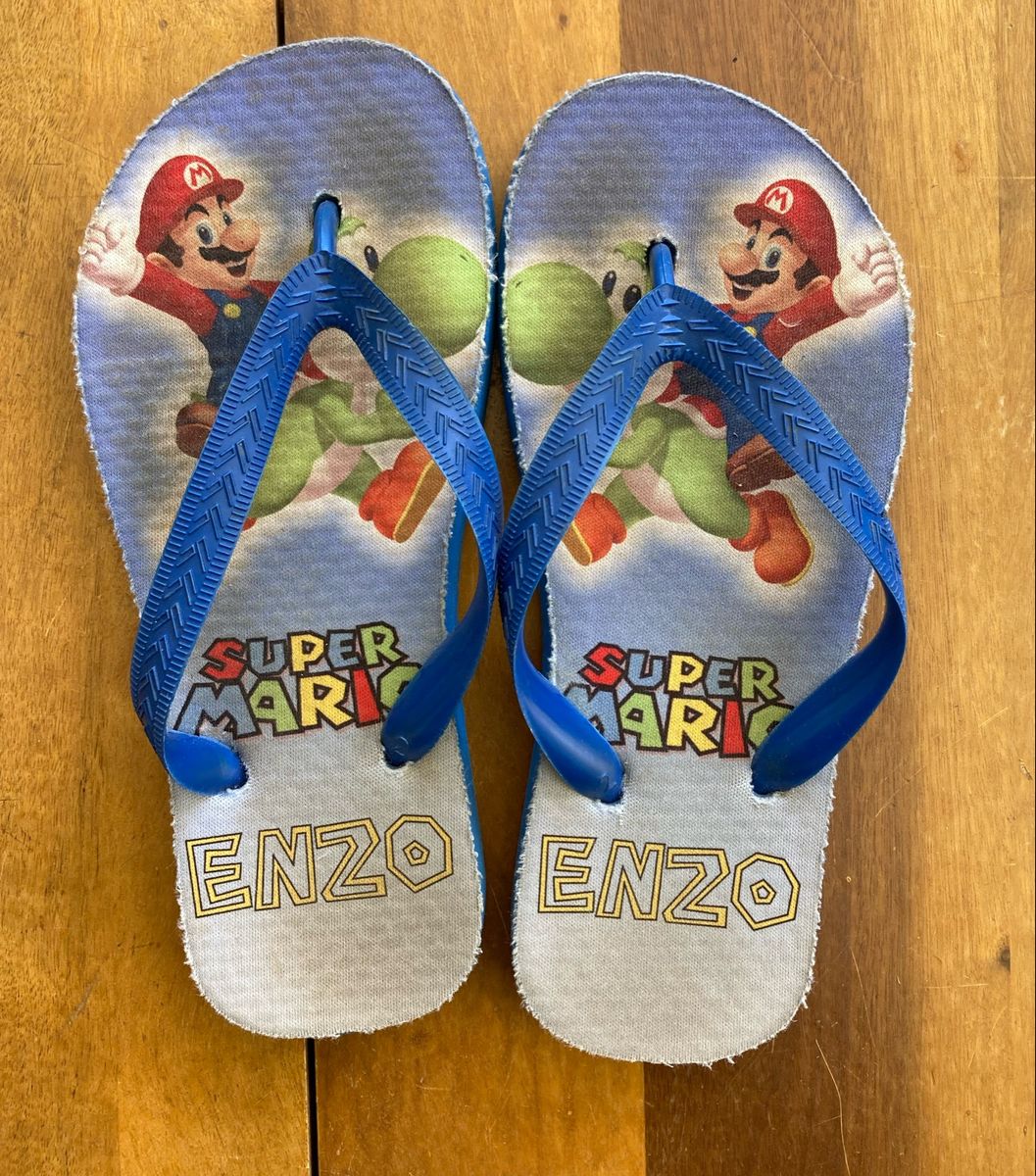 Chinelo Super Mário Enzo Desapego | Calçado Infantil para Meninos Super ...