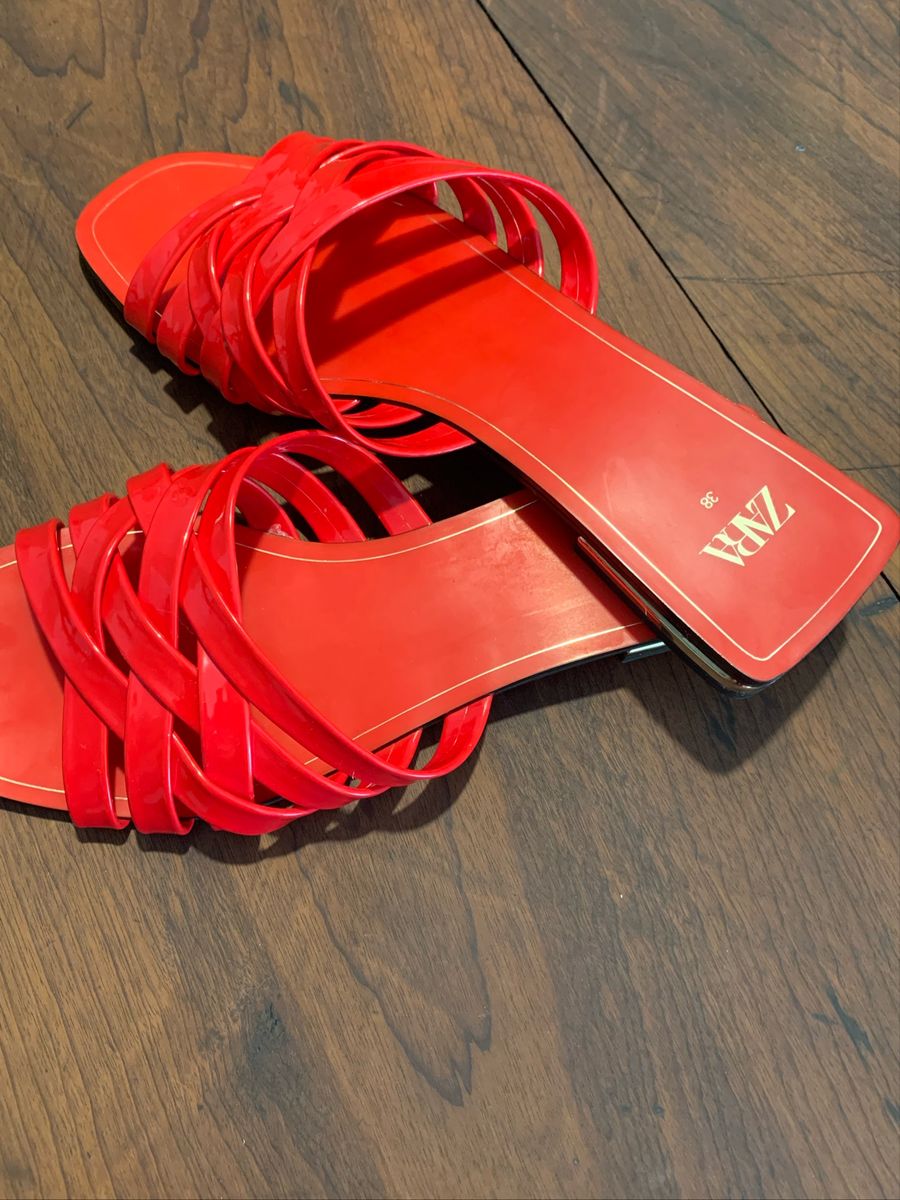 Chinelo Zara Vermelho | Rasteira Feminina Zara Usado 49431149 | enjoei