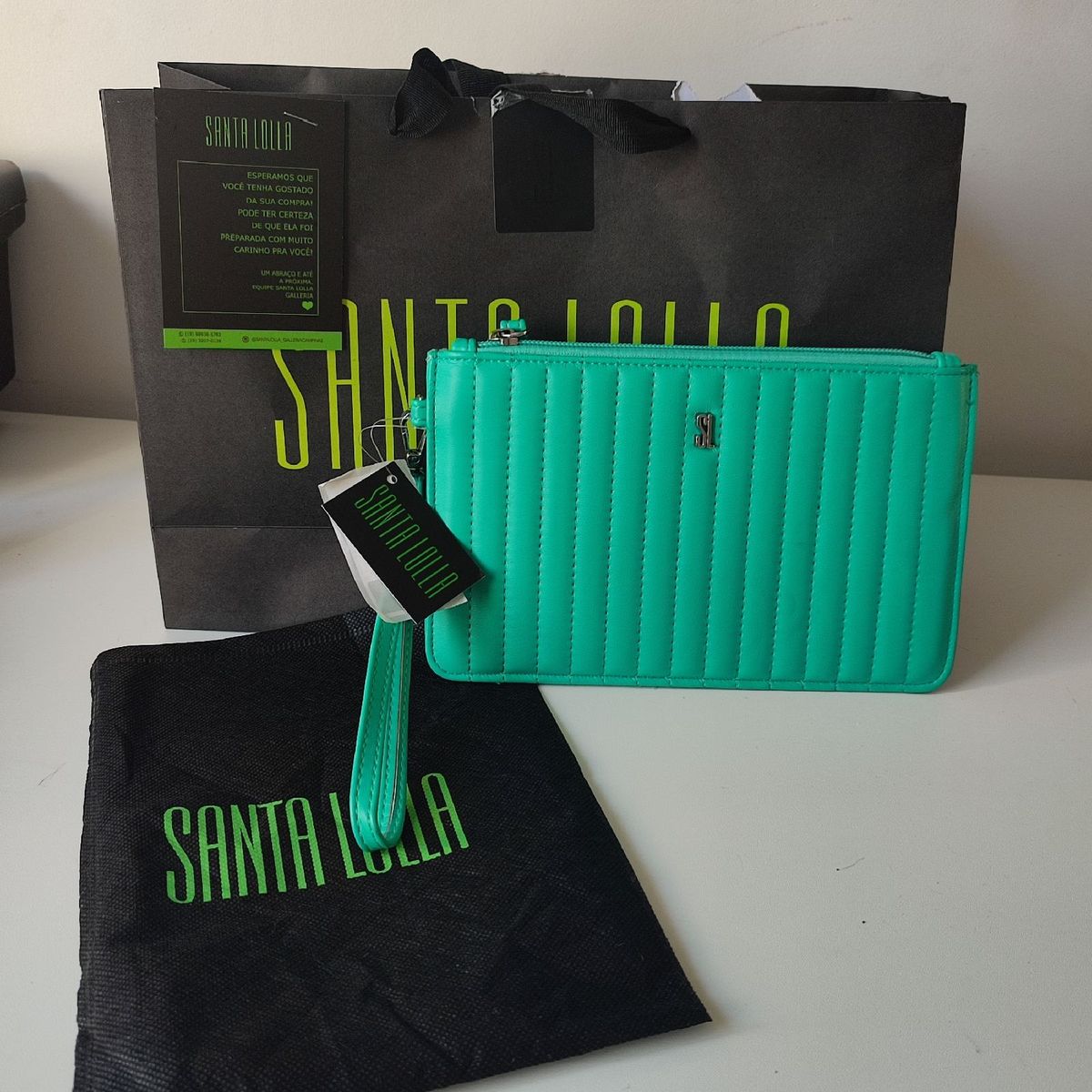Clutch Verde Folha Santa Lolla, Nunca Usada, Ainda Na Etiqueta | Clutch ...